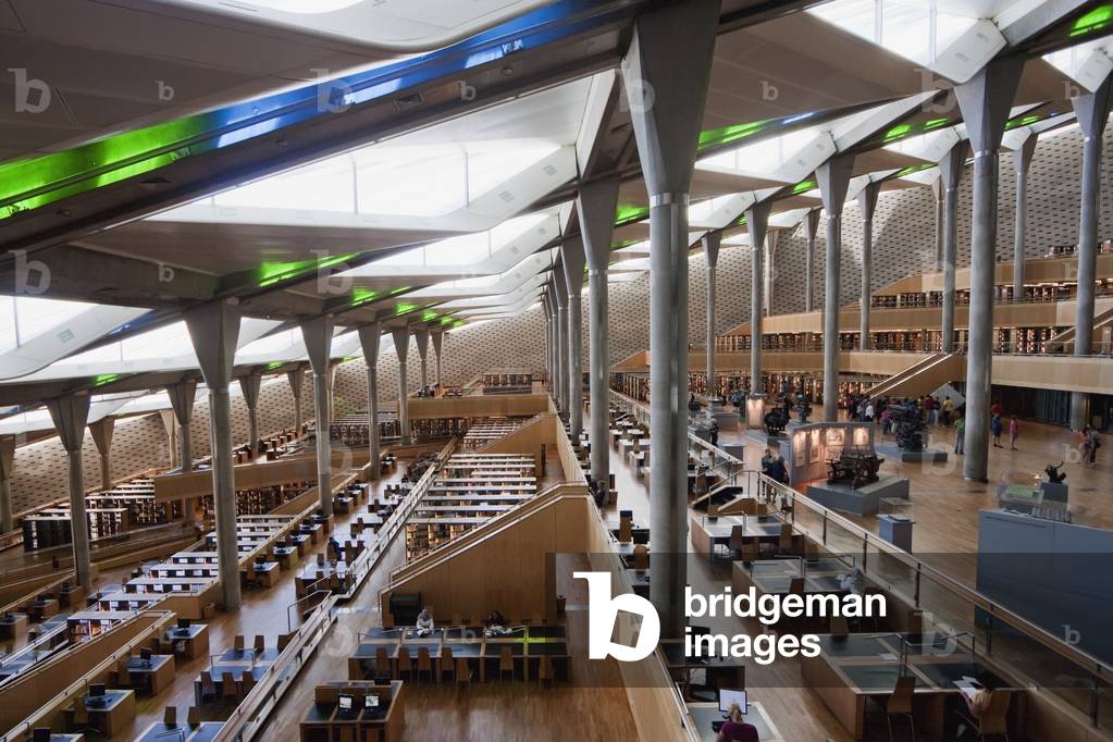 Interior View of Main Reading Room in the Bibliotheca Alexandrina, the ...