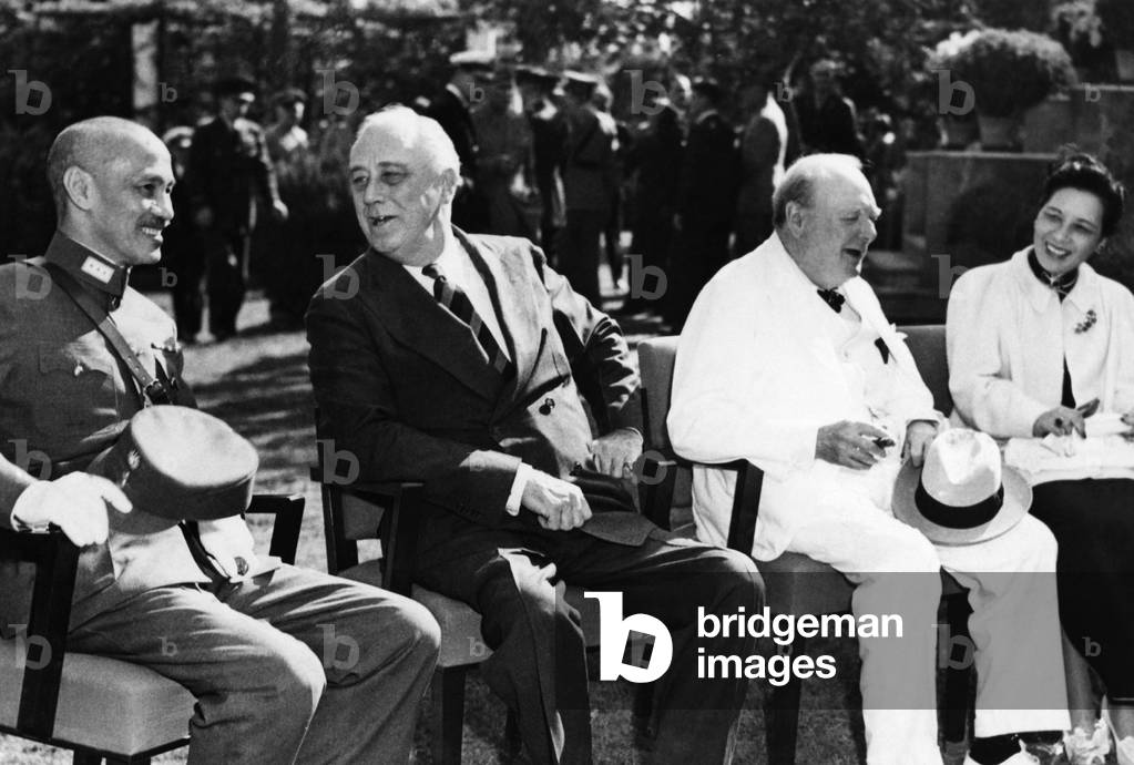 Image of World War II. From left: Chinese Generalissimo Chiang Kai-shek, US