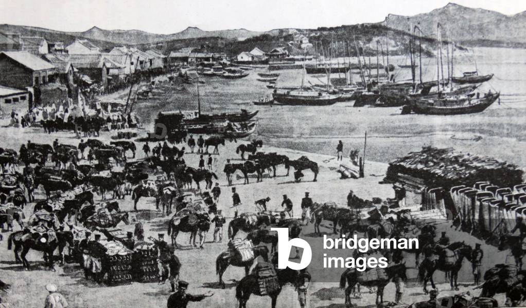 Image of Japanese forces land in Korea, Sino-Japanese War, October 1894