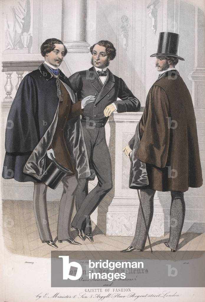 Image of Three men, two of them wearing cloaks.