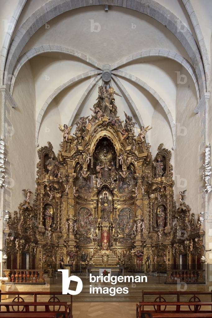 Image of Parish church (Església Santa Maria). Interior. The altarpiece ...
