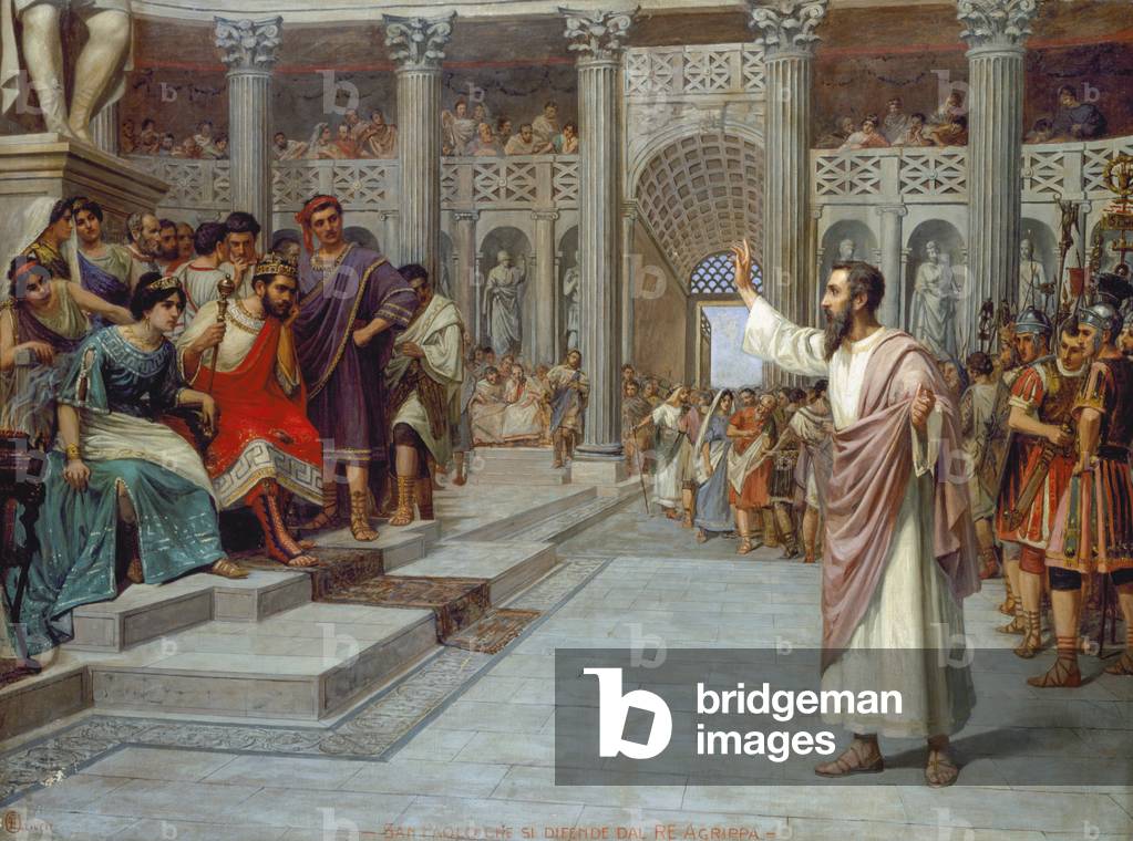 Image of Saint Paul defending himself from King Agrippa, painting by Ercole