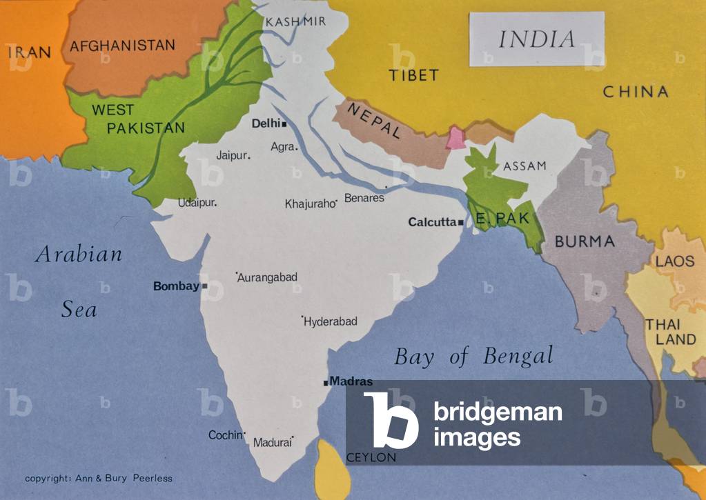 Image of Map of India, 1970 (photo)
