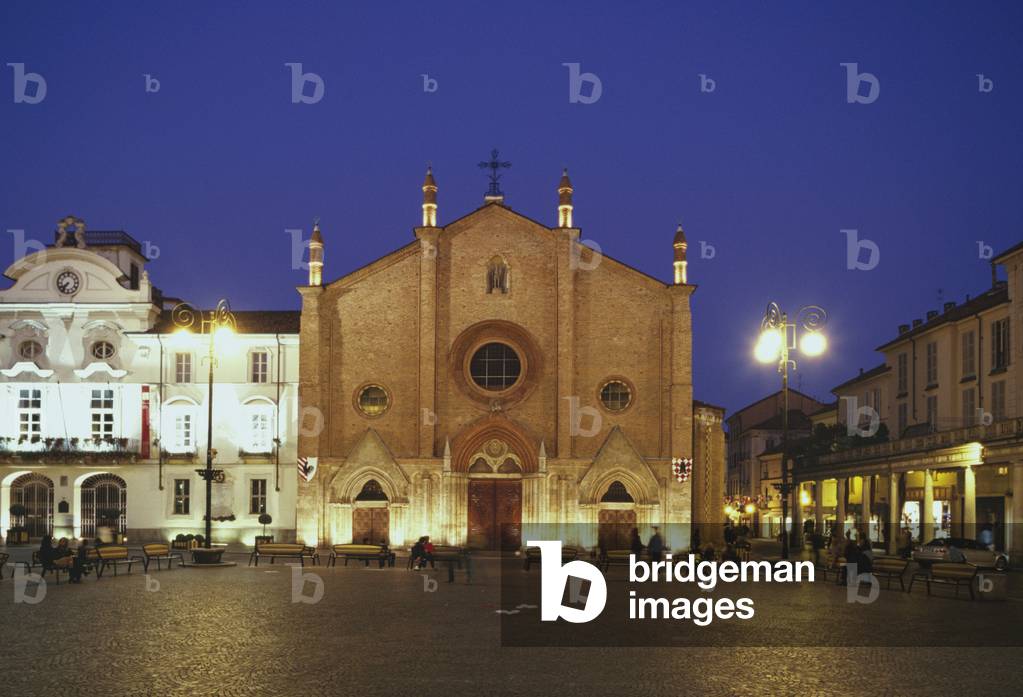 Image of Night view of Collegiate Church of San Secondo, Asti, Piedmont,