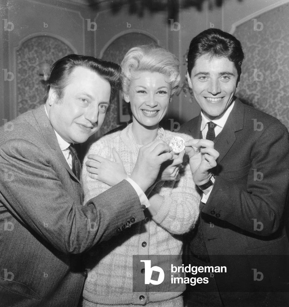 Image of French Humorist Raymond Devos and Singers Colette Dereal and Sacha