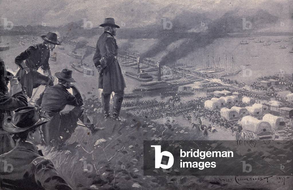 Image of US Civil War. General Ulysses Grant and five of his