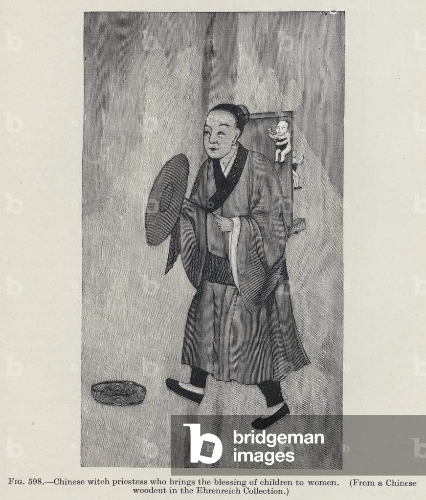Image of Chinese witch priestess who brings the blessing of children to ...