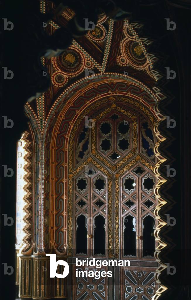 False window decorated with stucco, Sammezzano Castle (17th century ...