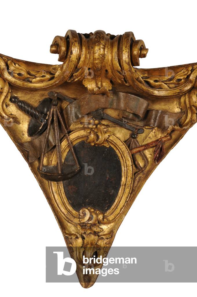 Image of Corner boss with Masonic emblems, c.1760 (fruitwood) by Dutch ...
