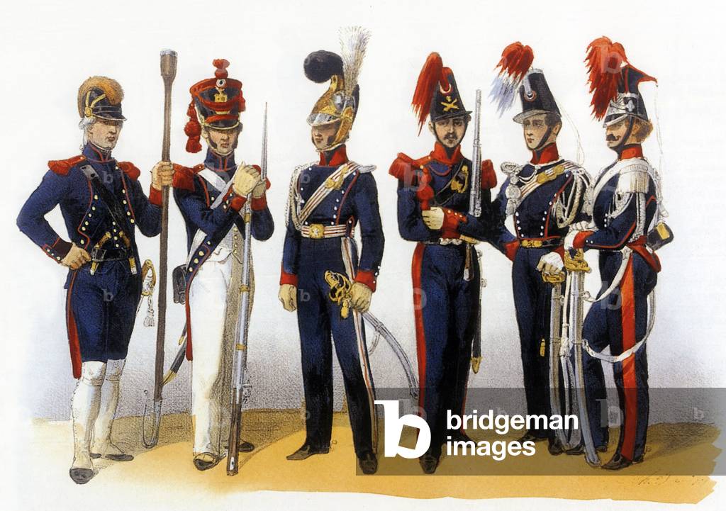 Image of Uniforms of french army: National Guard (Artillery and Cavalry ...