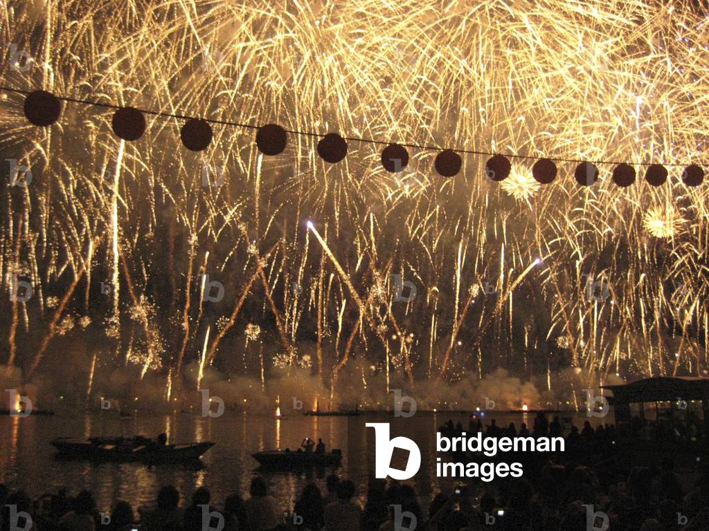 Image of Venice, fireworks for the Feast of the Redeemer. This event