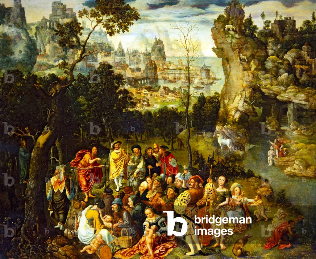 Image of Preaching of St John the Baptist, 16th-17th century (painting ...