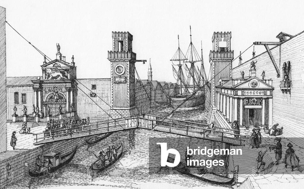 Image of The Entrance to the Arsenale, Venice, 1987 (drawing) by Conlin ...