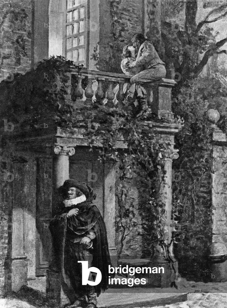 Image of Roxane's kiss , drawing by Paul Albert Laurens (1870-1934) of