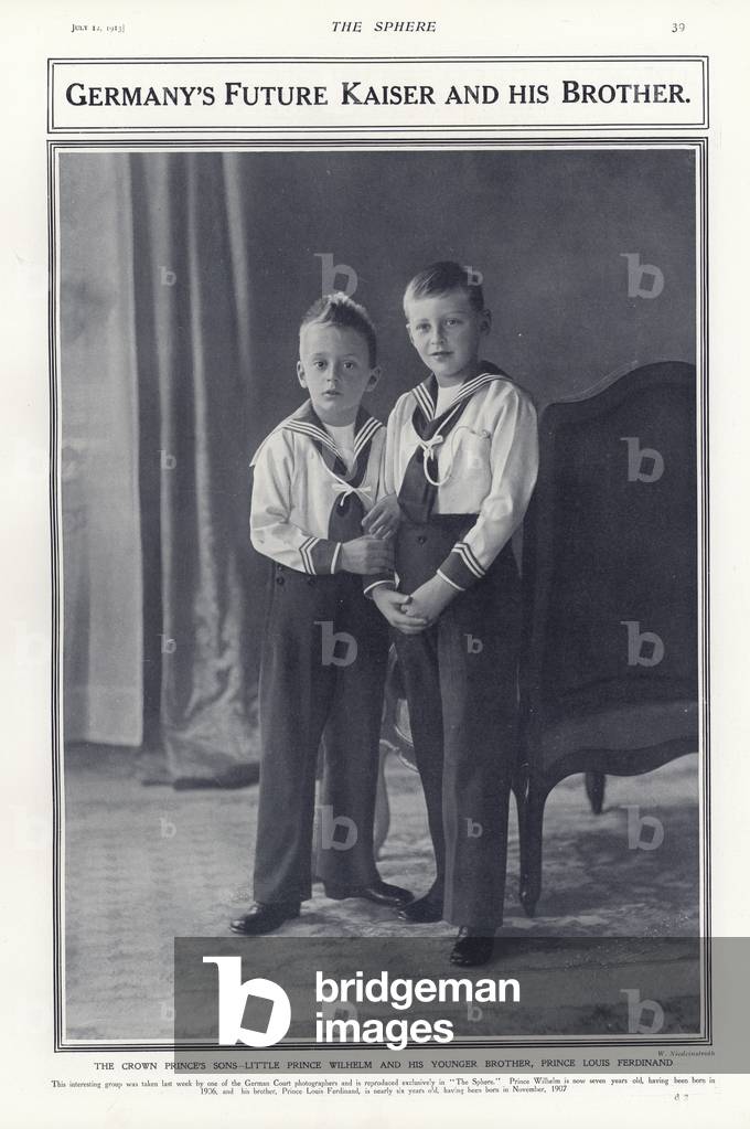 Image of Crown Prince Wilhelm and Prince Louis Ferdinand, sons of ...