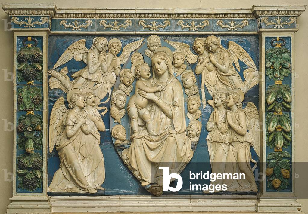 Image of Madonna and Child among cherubs and adoring angels (Vergine e