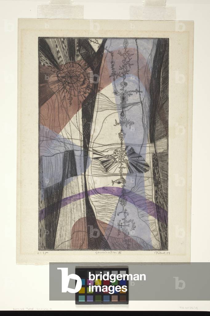 Image of Germination Iii (etching and engraving with stenciled ...