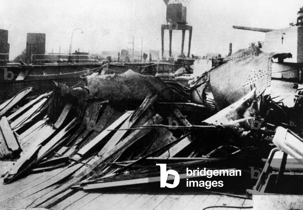 Image of Battle cruiser Derfflinger after the Battle of Jutland in the
