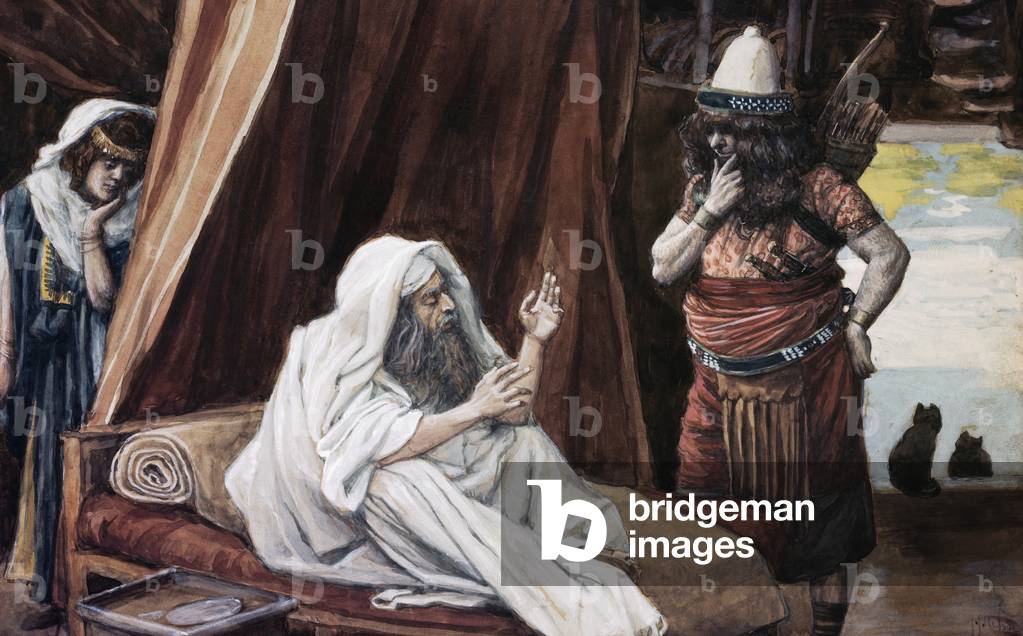 Image of Isaac Sends Esau to Hunt (oil on canvas) by Tissot, James ...