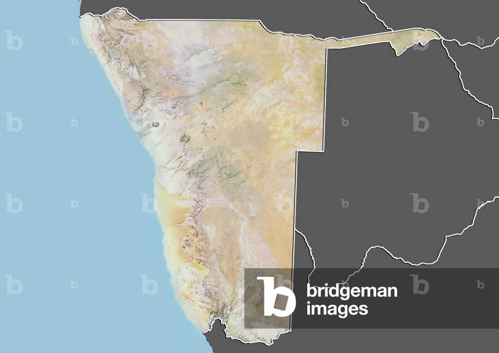 Image of Namibia, Relief Map With Border and Mask