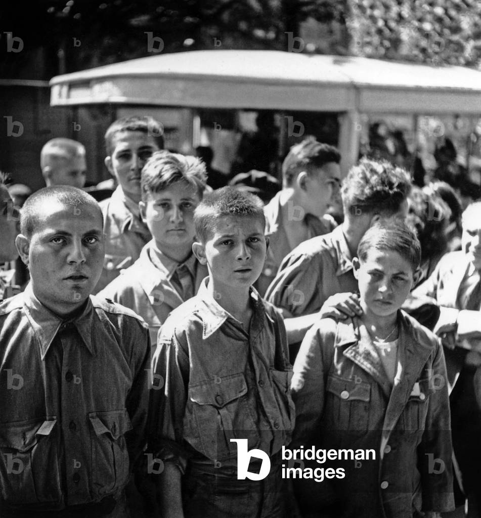 Image of Arrival of The Children Interned in Concentration Camp , in