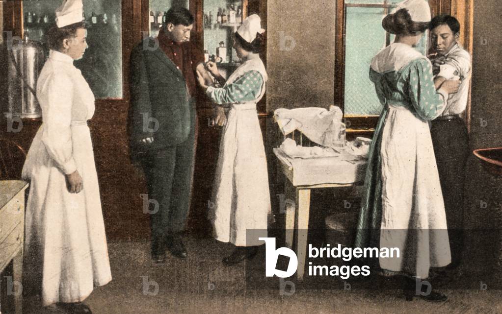 Image of Nurses Vaccinating Native American Students, Dispensary ...