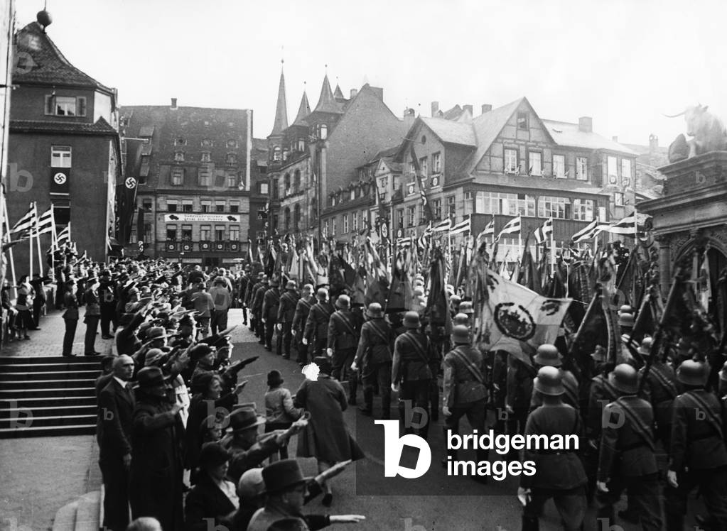 Image of Flag march of the Wehrmacht at the Nuremberg Rally, 1936