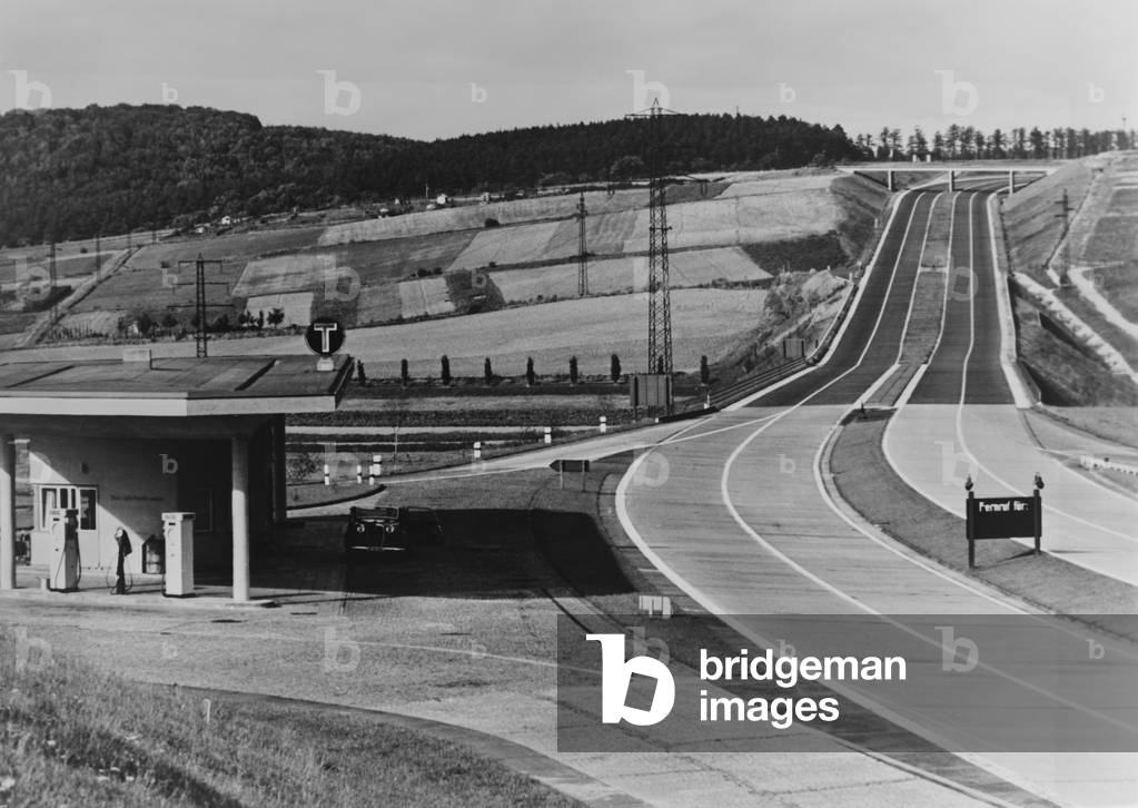 Image of Service Station of the German Autobahn a four lane divided