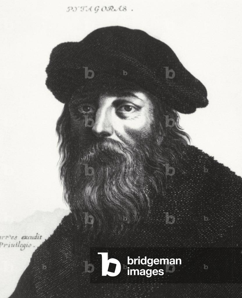 Image of Portrait of Pythagoras of Samos (570 BC-495 BC) (engraving)