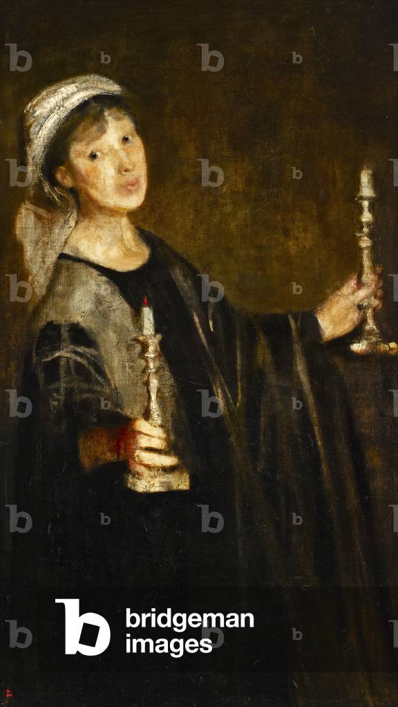 Image of Self-Portrait with Candles, 1895 (oil on canvas) by Joseph ...