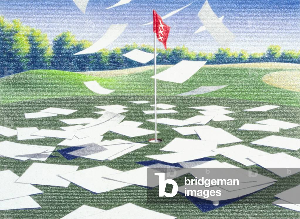 Image of Paperwork, 1991, Colour pencil drawing on paper by Boin, Rene ...