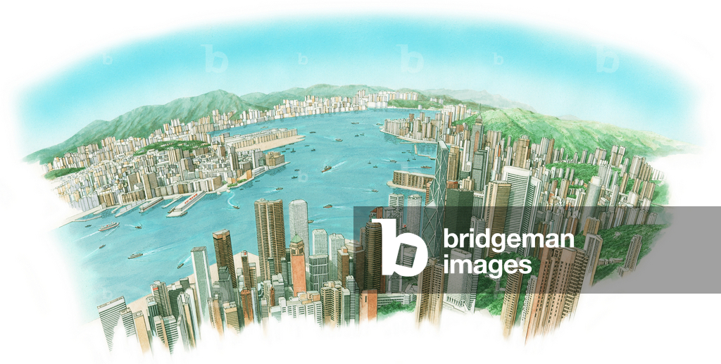 Image of Hong Kong in the 1990s, 1996 (drawing) by Conlin, Stephen