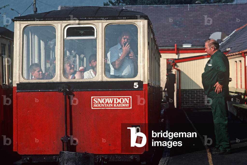 Image of Llanberis steam and diesel locomotive station, Wales, 1991 (photo)