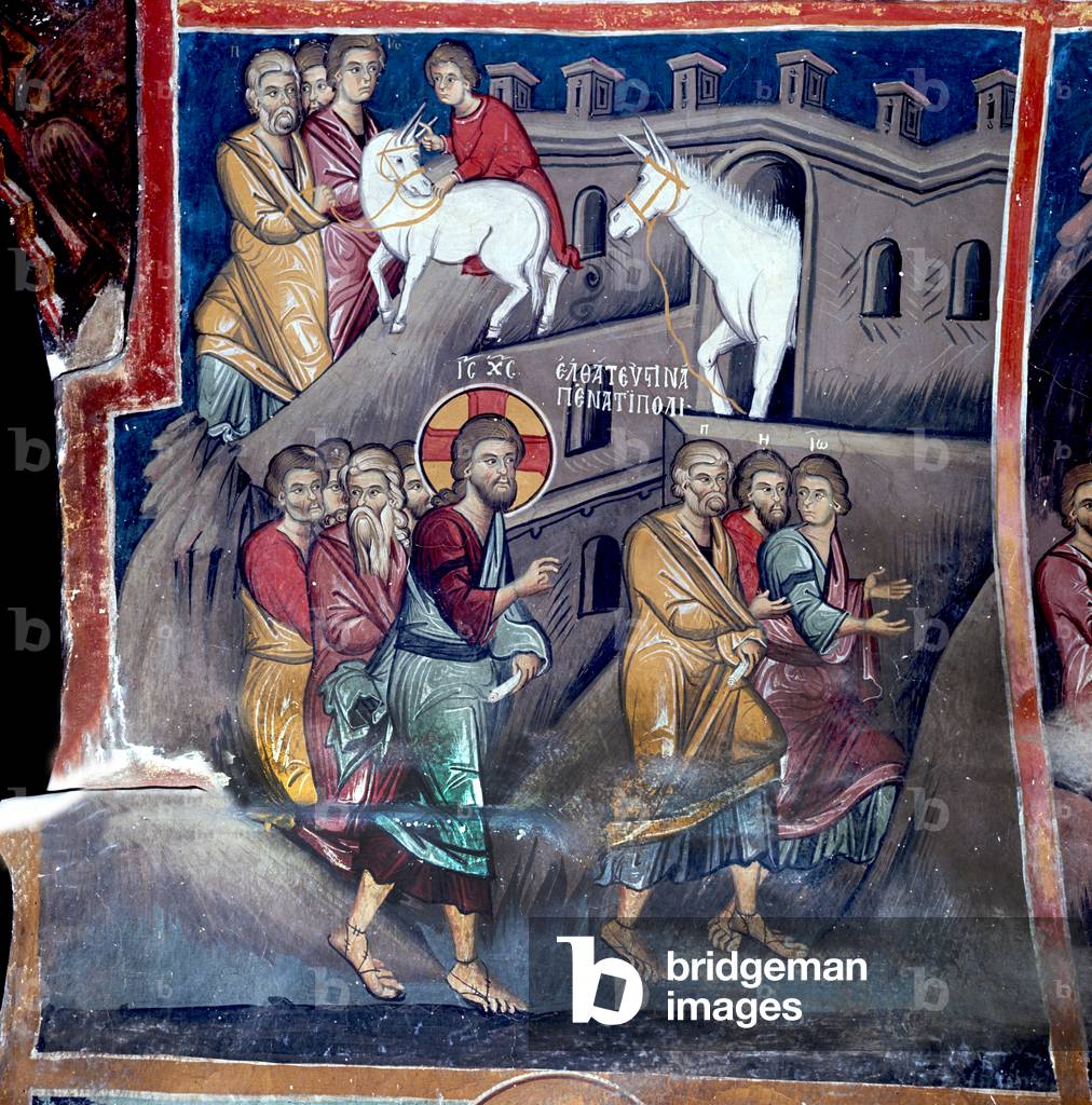 Image of The Disciples find the Donkey and Colt (wall painting) by ...