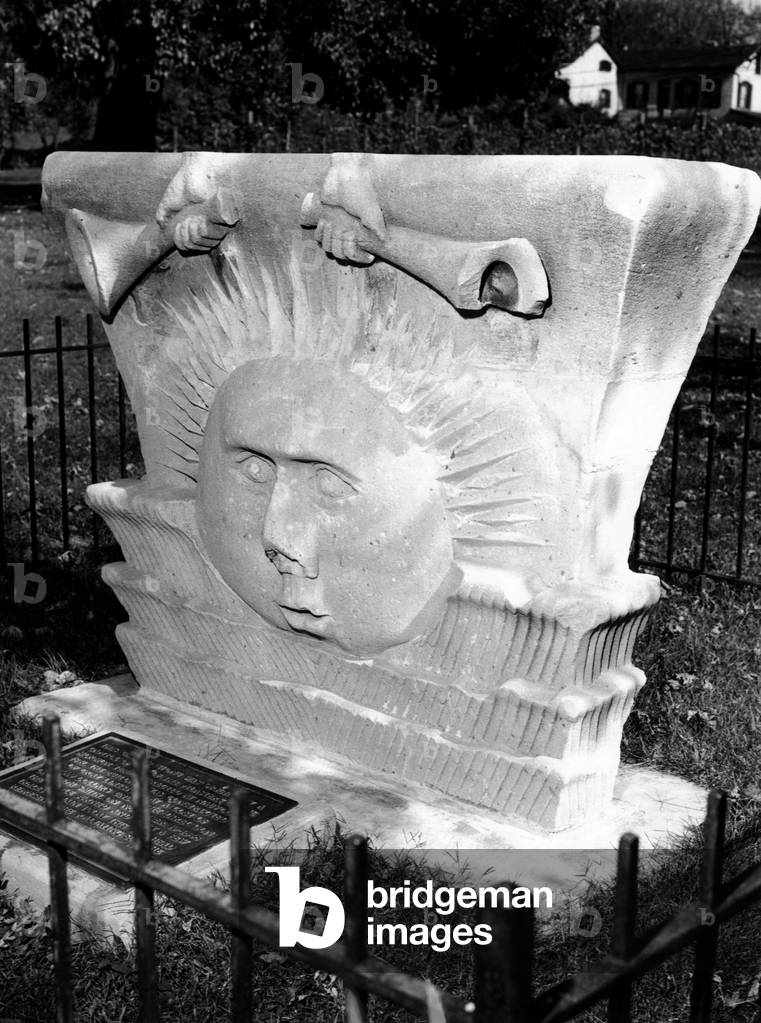 Image of Surviving sunstone at the reconstructed Mormon Temple at ...