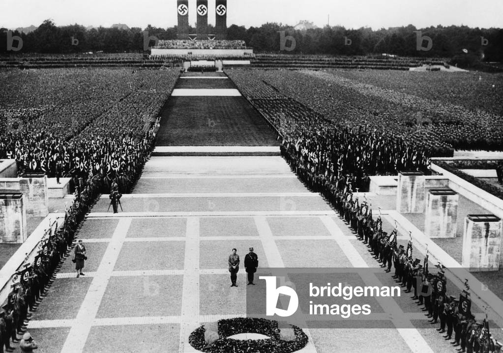 Image of Nazi Germany, the Nuremberg Party Rally. Adolf Hitler (center ...