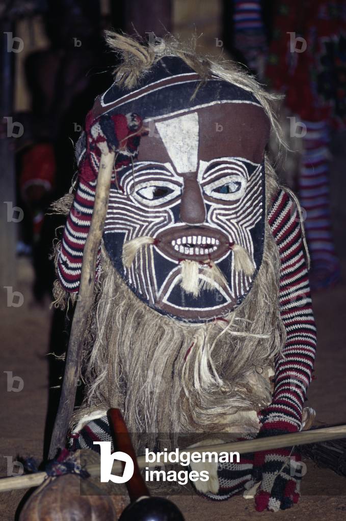 Image of Makishi mask for village festival, initiation rite for young ...