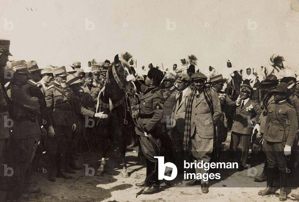Image of Benito Mussolini with his Fascist and Italo Balbo in Libya by ...