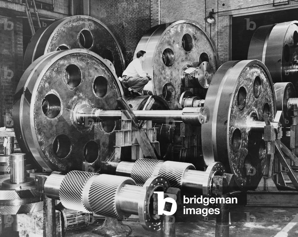Image of Gear being manufactured for ship propulsion in a factory