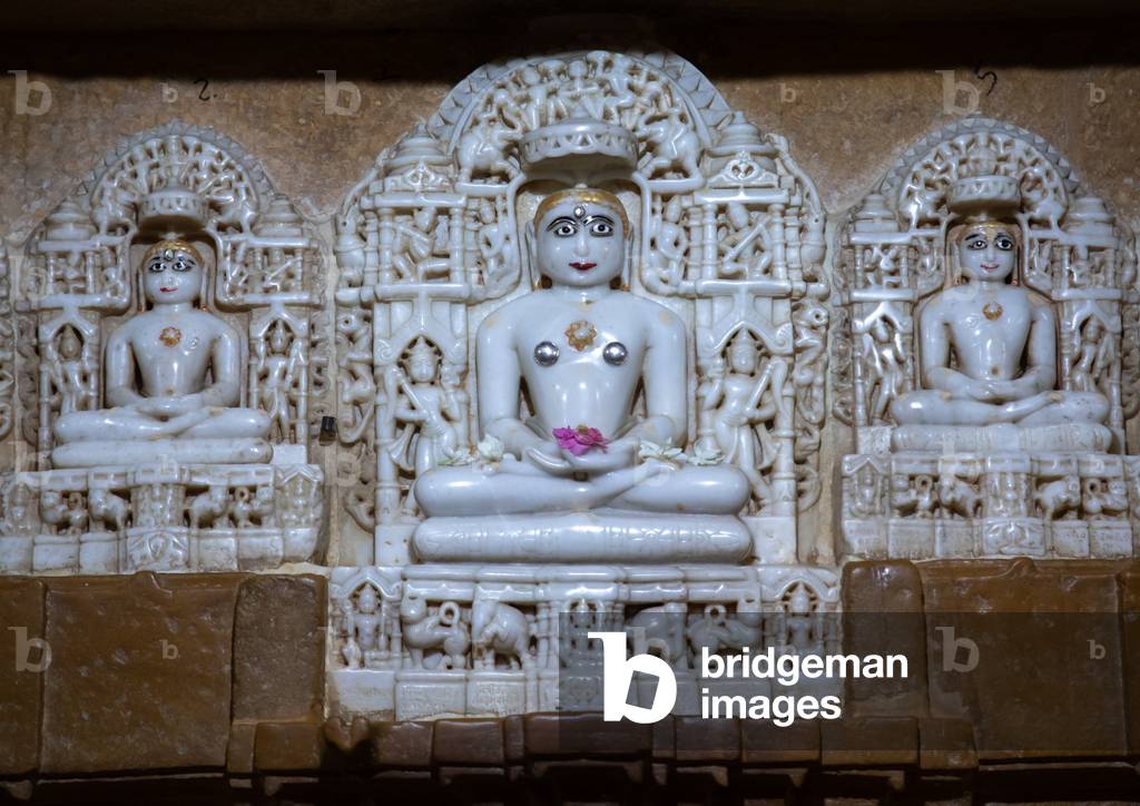 Image of Ancient stone carvings inside the jain temple, Rajasthan ...