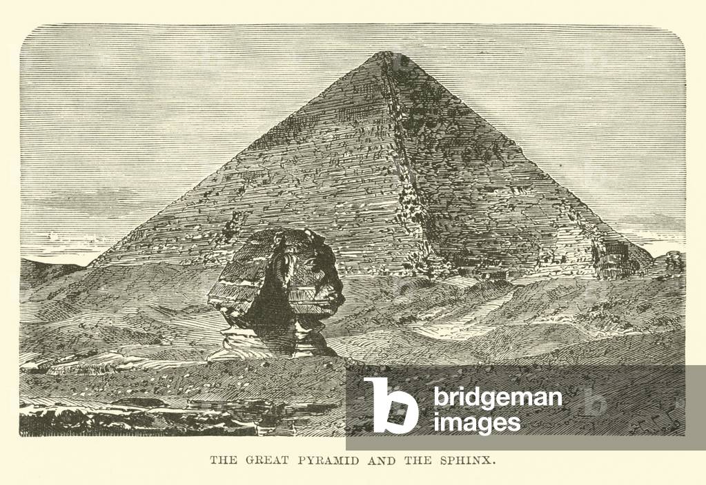 Image of The Great Pyramid and the Sphinx (engraving) by English School ...