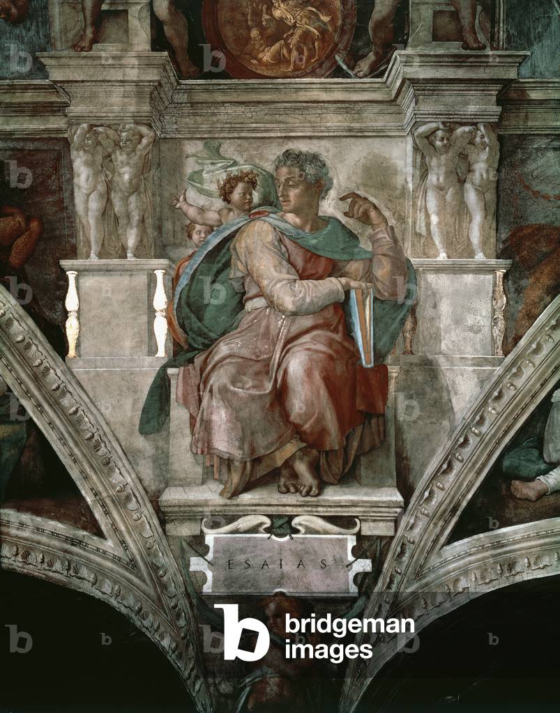 Image of Isaiah, detail from the Sistine Chapel ceiling, 1508-12 ...