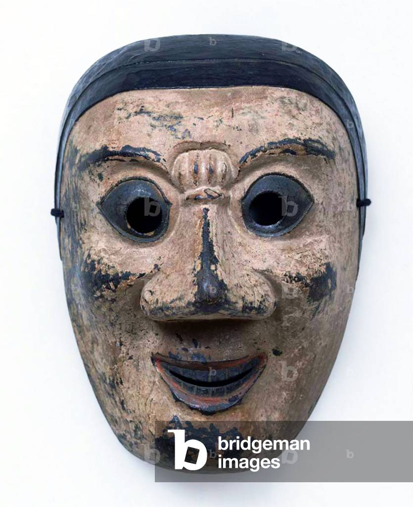 Image of Japan: Bugaku mask of the Shukutoku type, painted wood, c.