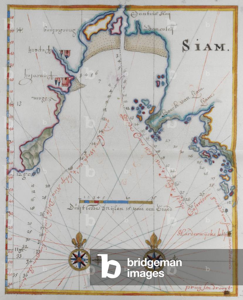 Image of Map of the Kingdom of Siam. by Dutch School, (17th century)