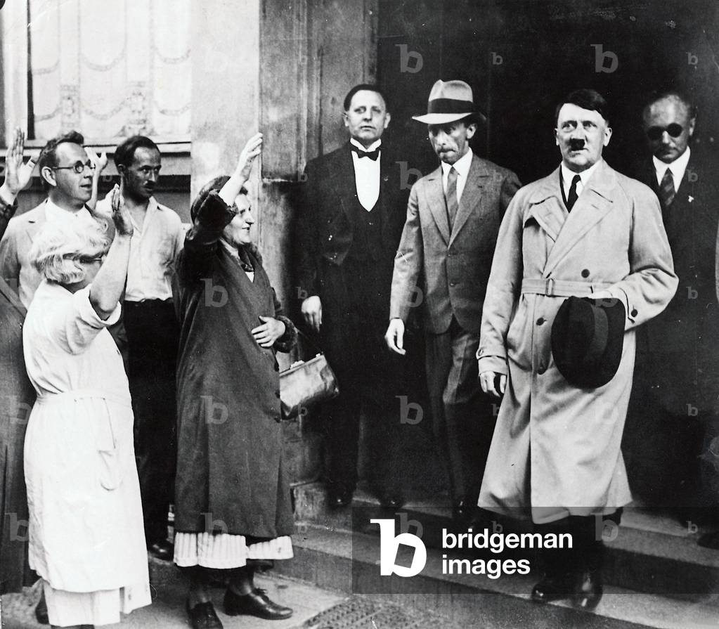 Image of Hitler and Goebbels in Berlin, 1932 (b/w photo)