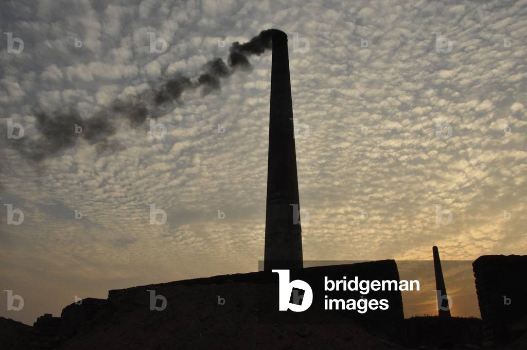Image of A brickfield in Aminbazar, Dhaka, Bangladesh. There are 6000 ...