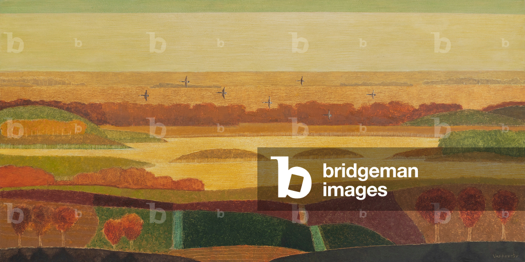Image of Geese Flying Over Dunes, 2023 (oil on canvas) by Vaskovsky, Vadym