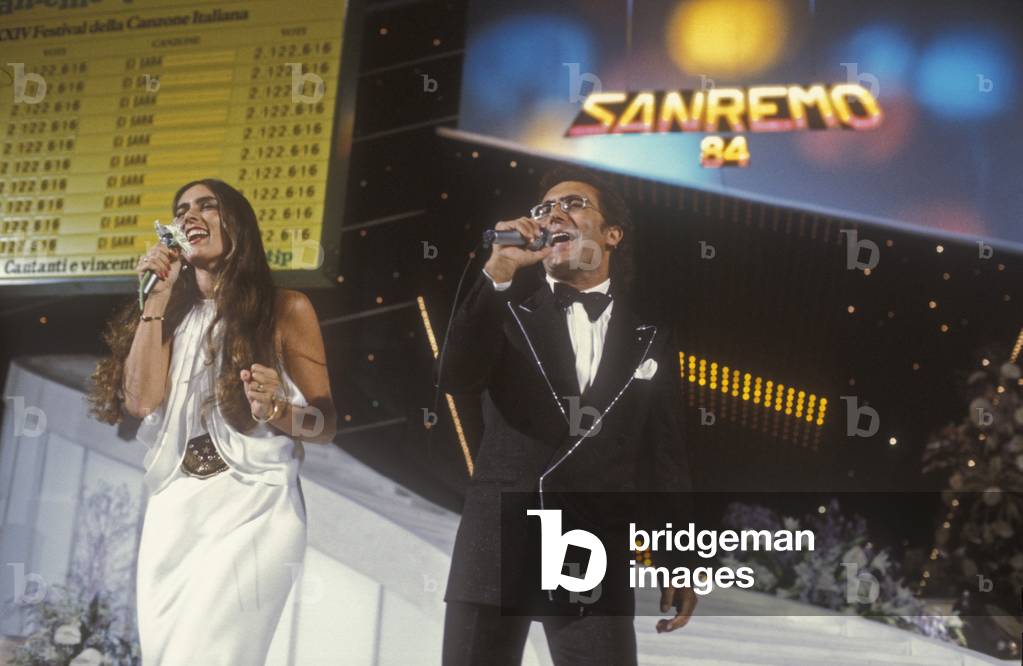 Image of Sanremo Music Festival 1984. Italian pop singers Al Bano and