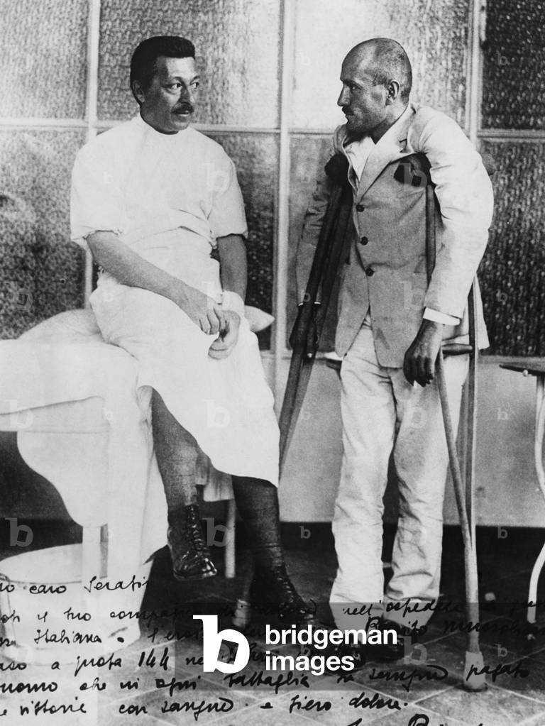 Image of Benito Mussolini (right), Prime Minister and dictator of Italy ...