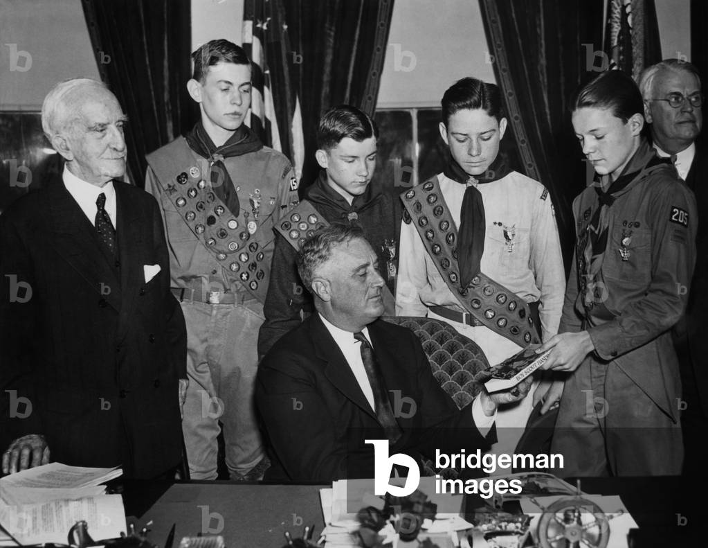 Image of FDR Presidency. US President Franklin Delano Roosevelt being ...